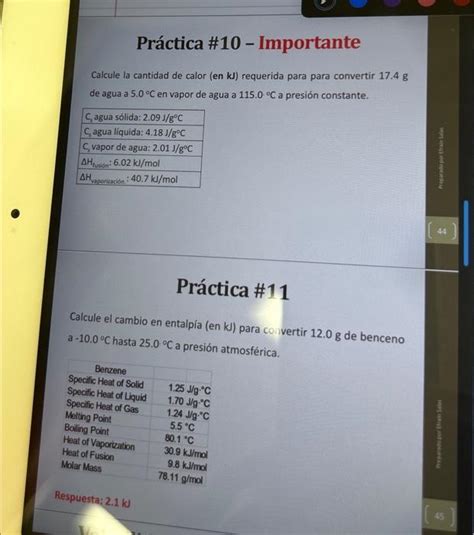 Solved Calcule La Cantidad De Calor En KJ Requerida Para Chegg