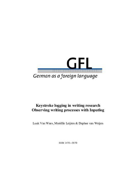 pdf keystroke logging in writing research observing writing processes with inputlog