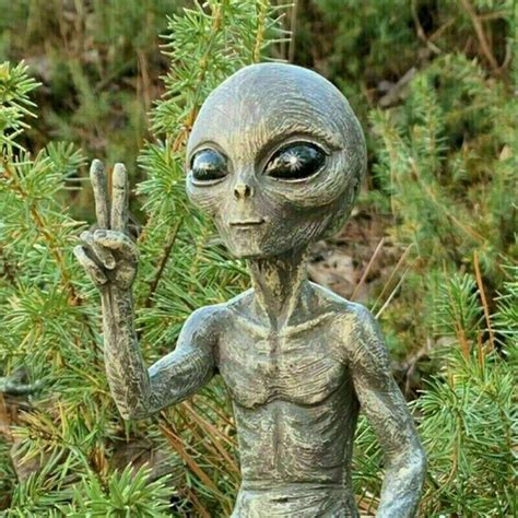 Yard Outer Space Alien Statue Ornament Outdoor Garden Art Etsy