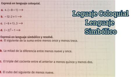 Lenguaje Coloquial Lenguaje Simbólico YouTube