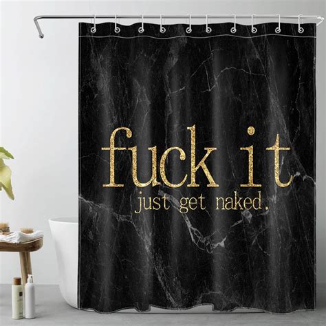Fuck It Get Naked Shower Curtain Decor Gold Font India Ubuy