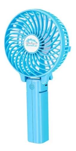 Mini Ventilador Mão Portátil 3 Velocidade Recarregável Azul MercadoLivre