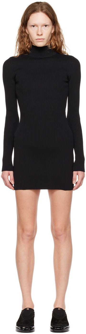 1017 ALYX 9SM Robe courte noire à col roulé SSENSE France