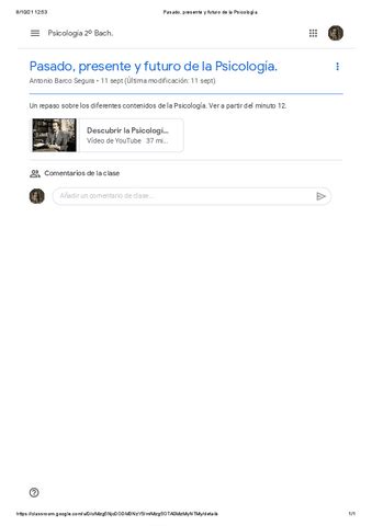UD 01 00 Pasado Presente Y Futuro De La Psicologia Pdf