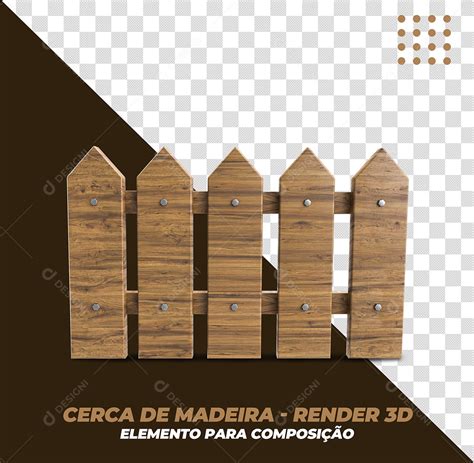 Cerca De Madeira Elemento 3D Para Composição PSD download Designi