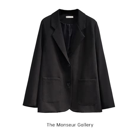 Jual The Monseur Gallery Blazer Hitam Lengan Panjang Wanita Korean