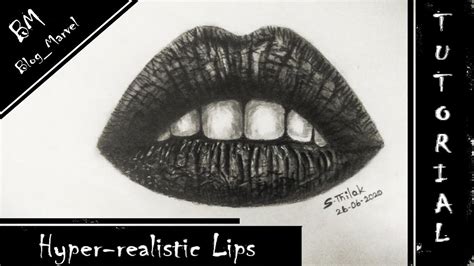 Hyper Realistic Lips Drawing Step By Step Tutorial Video By Blog