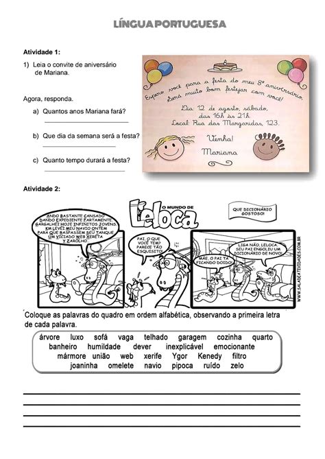 L Ngua Portuguesa Atividades Colet Nea Contendo Atividades