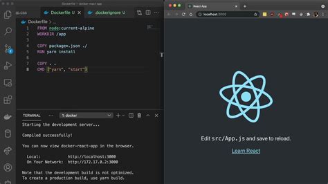 how to create and run a docker image for your react application youtube