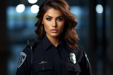 Premium AI Image Closeup Of Hispanic Woman Working As A Police Officer
