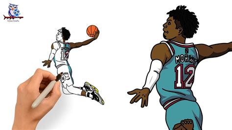 How To Draw Ja Morant Memphis Grizzlies Art Tutorial YouTube