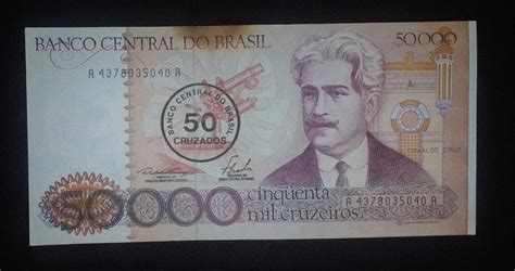 C Dula De Cinquenta Mil Cruzeiros Carimbo Cruzados O