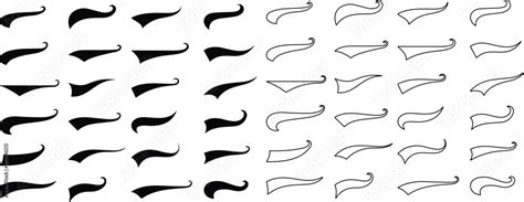 Swoosh And Swash Tails Line And Flat Collection Swooshes Text Tail For