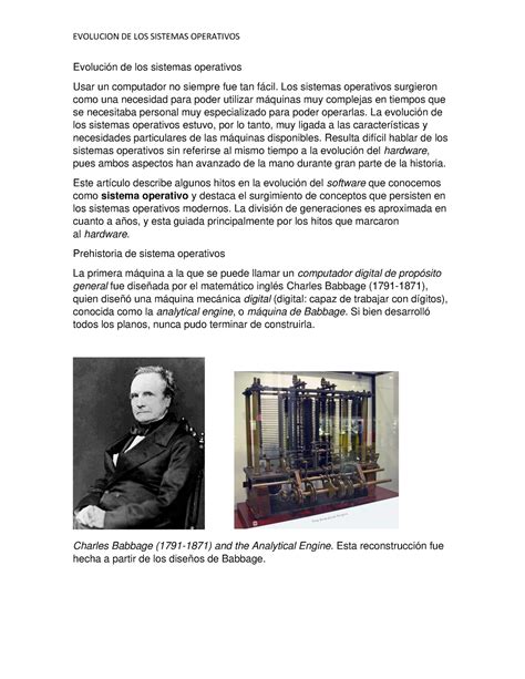 Evoluci N De Los Sistemas Operativos Los Sistemas Operativos