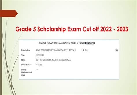 School Cut Off Marks Grade 05 Scholarship Exam 2022 2023