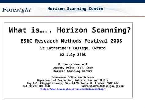Ppt Ost Horizon Scanning Centre What Is Horizon Scanning Esrc