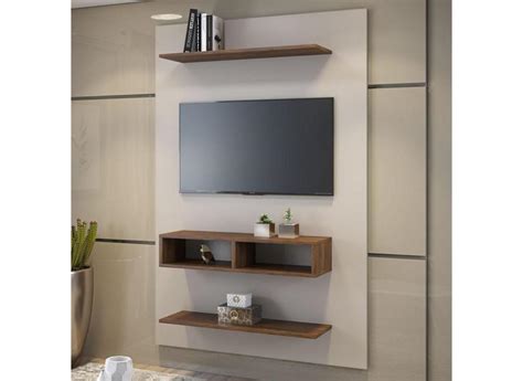 Painel Para Tv Mister Viero Off White Imbuia o Melhor Preço é no Zoom