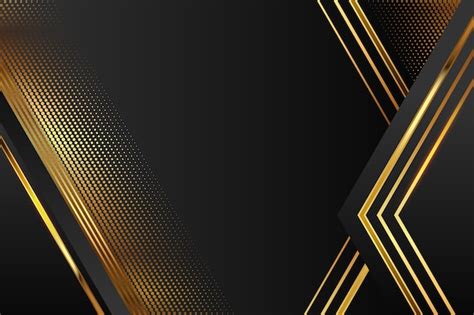 Fondo realista de formas geométricas elegantes en dorado y negro