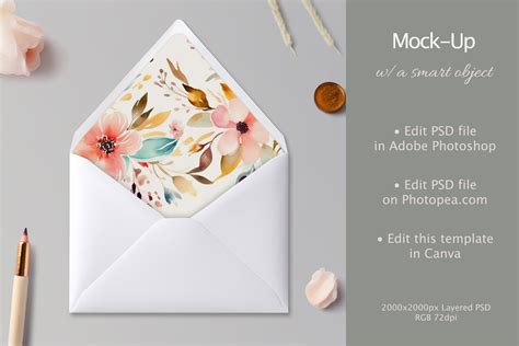 Envelope Liner Mock Up PSD Canva Afbeelding Door Maddy S Art Mockups