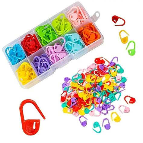 50 100 Marqueurs en plastique de couleur mélangée pour aiguilles à
