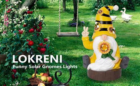 Amazon Inch Solar Gnome Lights Sculptures Statues