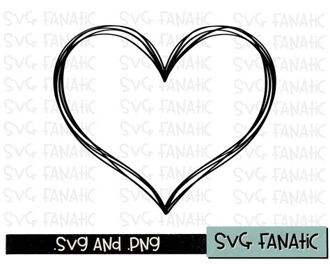 Scribble Heart SVG Heart Cut File Love SVG Doodle Design Sublimation