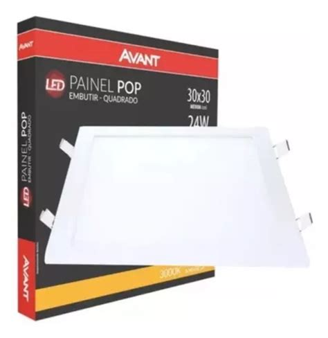 Kit Painel Plafon Led W Quadrado Embutir Branco Quente