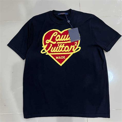 LOUIS VUITTON Virgil Abloh LV NIGO LV MADE HEART PRINT COTTON T SHIRT