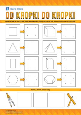 Od Kropki Do Kropki Rysowanie Figur Geometrycznych Do Druku Karty