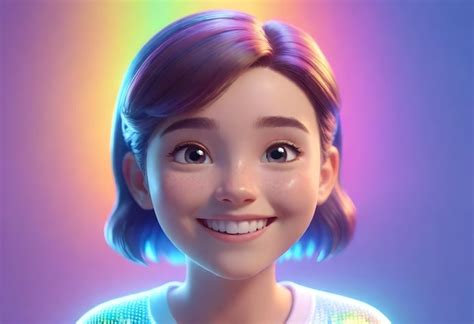 Personaje De Dibujos Animados Sonriente Foto Premium