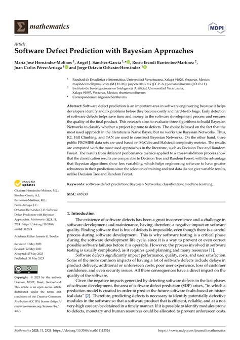 pdf software defect prediction with bayesian approaches