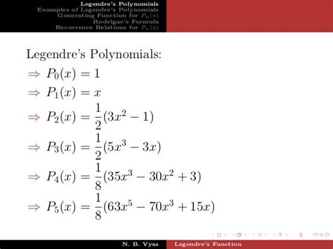 legendre function