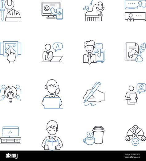 app developer line icons collection coding development design programming mobile
