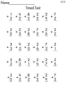 Addition Timed Test Printable