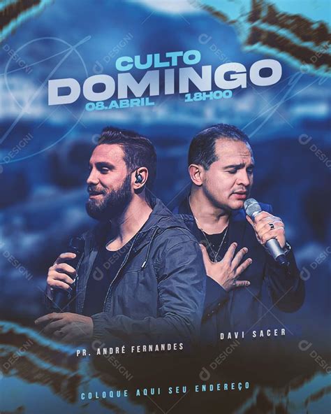 Culto Domingo Evangélico Social Media PSD Editável download Designi