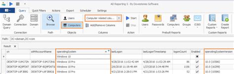 How Can I See The Operating Systems Of Computer Objects In Active