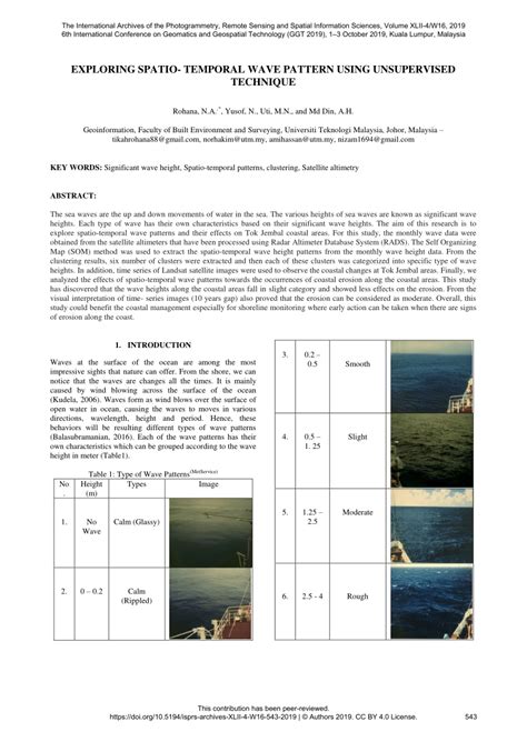 pdf exploring spatio temporal wave pattern using unsupervised technique