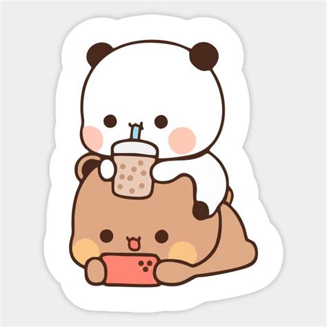 A Panda Bear With A Drink In It S Hand