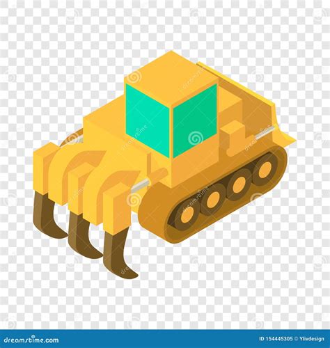 Icono Amarillo De La Niveladora Estilo Isom trico 3d Ilustración del