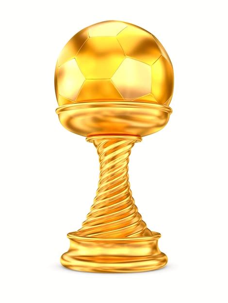 Taça do troféu de ouro sobre fundo branco ilustração 3d isolada Foto