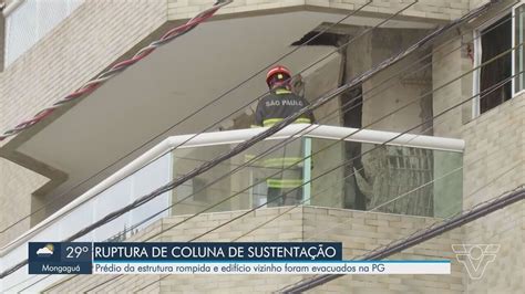 Prédio evacuado após coluna ceder é interditado no litoral de SP