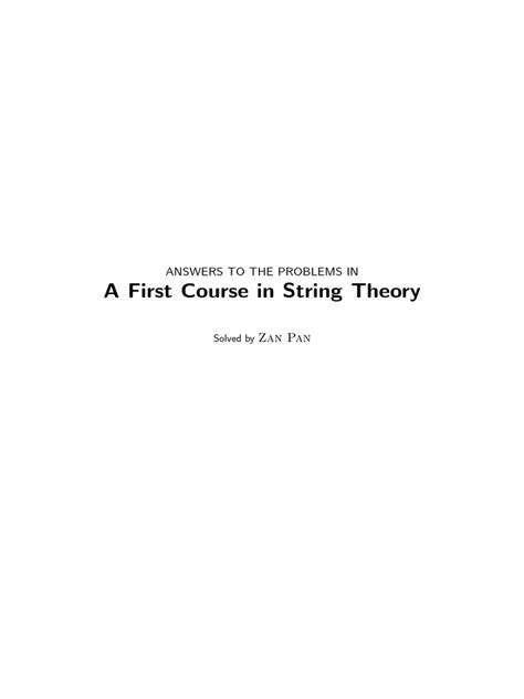 string theory solution manual pdf pdf string theory quantum gravity