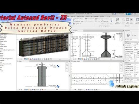 Tutorial Autocad REVIT 35 Membuat Pembesian Balok Prategang Di Autocad