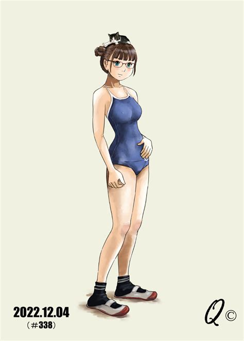 そらぎつね on Twitter RT Q98780409 スク水モカちゃんと頭のお団子が気になるあちゃん