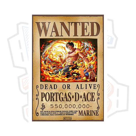 Mô hình giấy Poster truy nã Portgas D Ace ver 3 One Piece Kit168