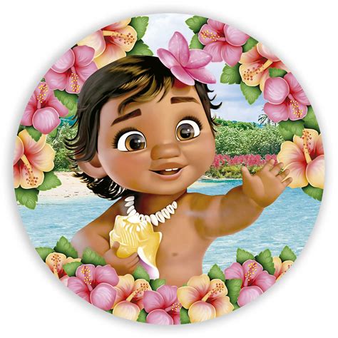 Painel Redondo Moana Baby Sublimado 3D Sublitex painéis sublimados