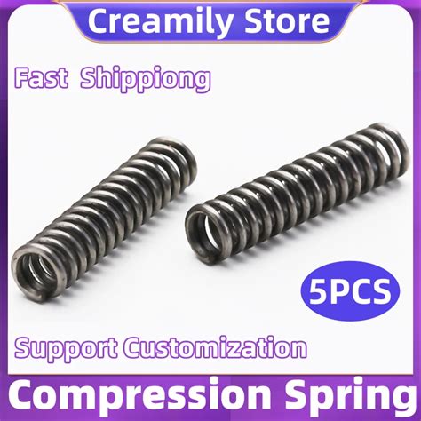 Creamily 5PCS Cylidrical Coil Compression Spring 65MN Return Compressed