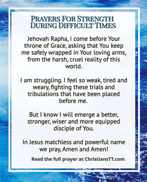 Prayers For Strength During Difficult Times Christianstt