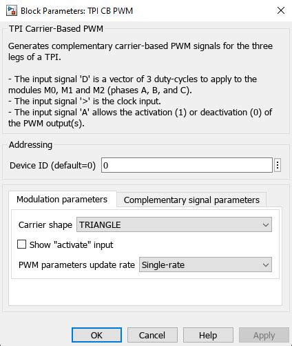 tpi cb pwm helper block simulink plecs and c documentation