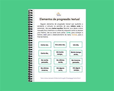 Elementos de progressão textual Fichas Para Ler Aprender